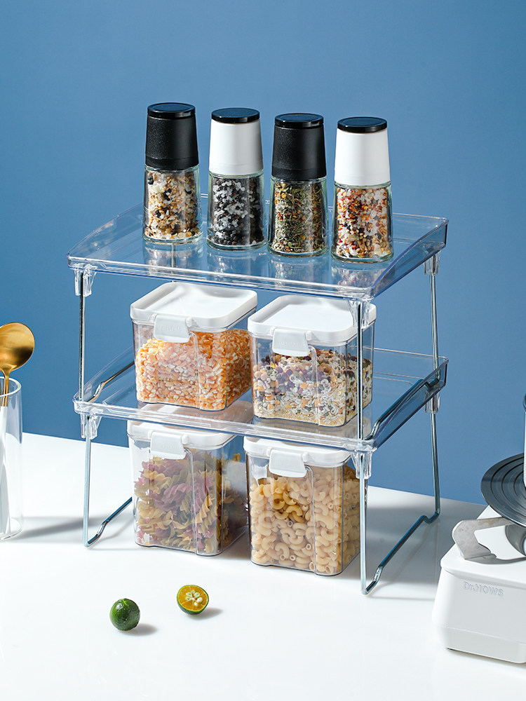 4149.桌面收纳置物架办公桌台面架化妆品分层收纳盒储物小架子宿_虎窝淘