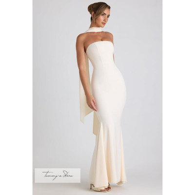 塔米家 英Oh-P纯色包臀抹胸连身礼服长裙 不配颈带 A6-2