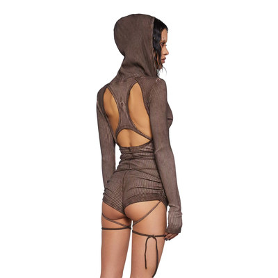 塔米家 D*llsK1ll在售DW沙丘废土风抽绳设计感露背长袖连体衣