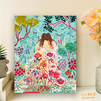 肩并肩Perkins 墙面装饰挂画客厅餐厅玄关悬挂画现代简易无框画竖