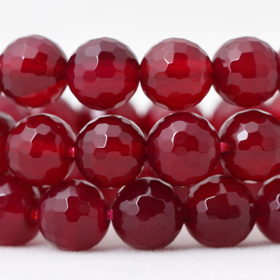 祺琬128切面酒红色玛瑙手工串珠