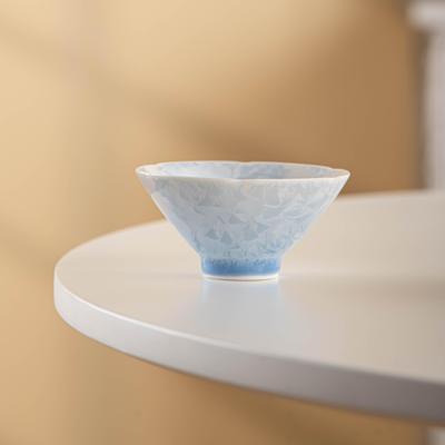 向行结晶蓝窑变斗笠杯花口主人杯单杯个人专用茶杯品茗杯闻香杯