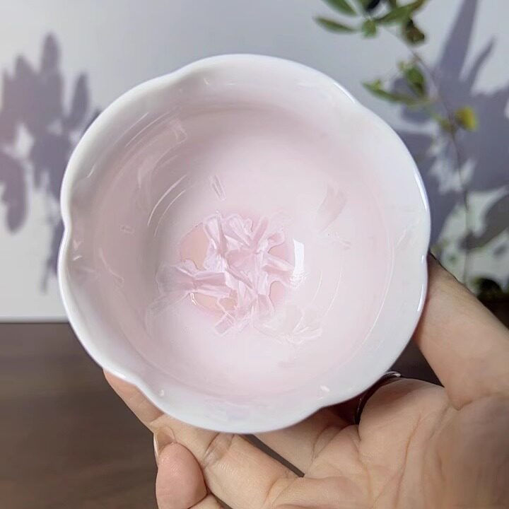 结晶窑变粉花口杯主人杯单杯个人专用茶杯陶瓷品茗杯高温功夫茶盏