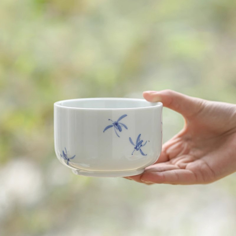 陶瓷手绘釉下彩茶洗缸家用水杯洗笔洗废水桶水盂建水功夫茶道配件