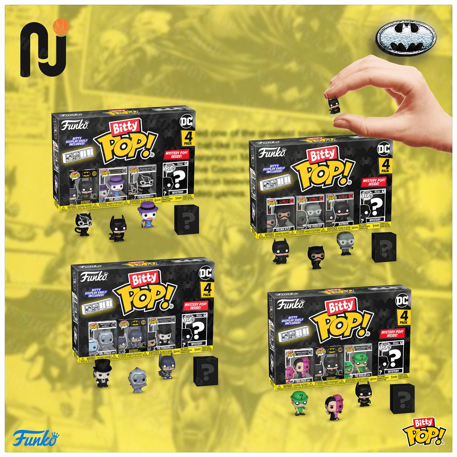 Funko Bitty Pop! Batman/蝙蝠侠85周年迷你手办套装潮玩盲盒摆件