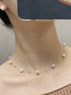 不褪色的气泡珍珠项链