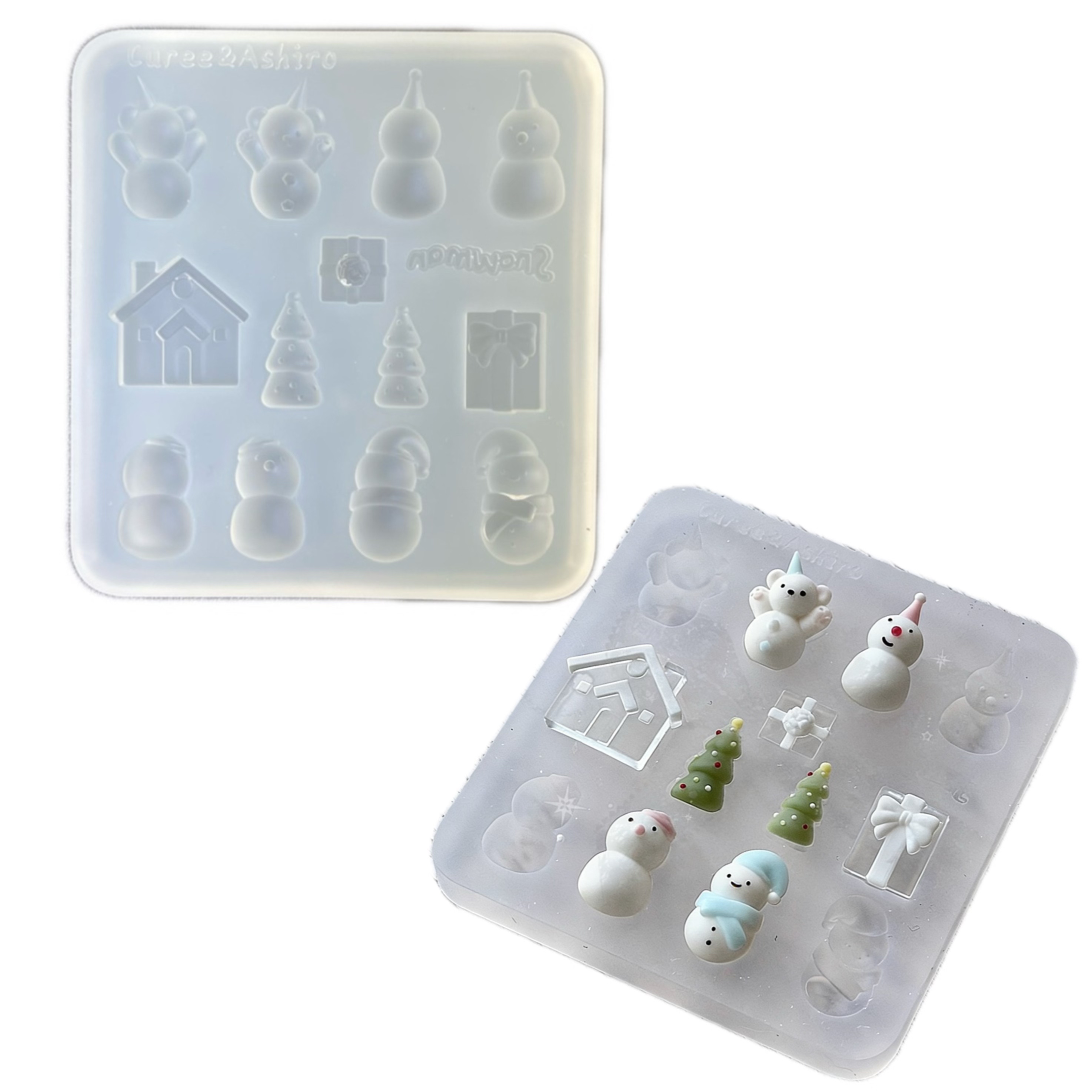 DIY手工圣诞雪人模具树脂uv水晶滴胶钥匙扣迷你挂件硅胶模具