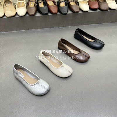 FQ3 实拍JIAMEIRUI浅口猪蹄鞋女平跟软底防滑套脚分趾单鞋女秋季