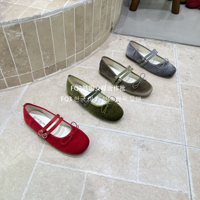 FQ3 实拍THE BULAGE玛丽珍鞋女粗跟软底方头超绒奶奶鞋女春秋2026