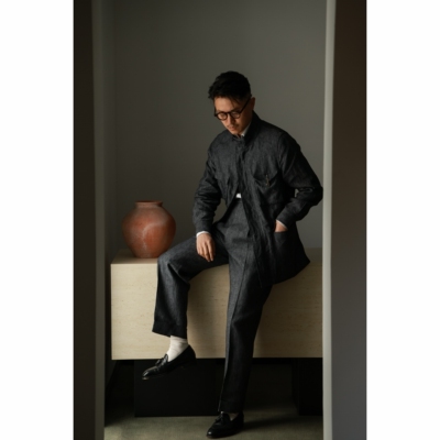 UGENTLE男装老钱夹克纯亚麻