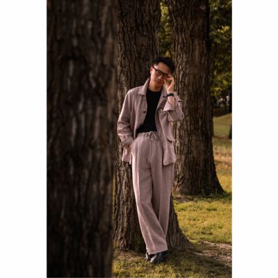 UGENTLE100%重磅亚麻夹克套装