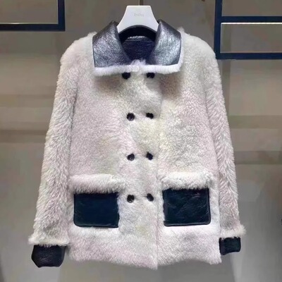 2E4M406折DAZZLE地素国内正品代购2022冬两面穿皮草外套吊牌10990