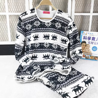 加绒哺乳月子服纯棉针织圆领侧开口孕妇保暖内衣秋衣赔钱清仓
