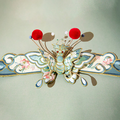 瞳莞2022年夏季新品明制青影头饰原创设计国风戏曲风成人汉服女款