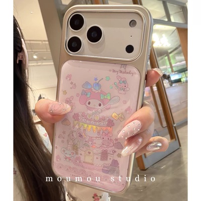 可爱蛋糕卡通美乐蒂适用iPhone15promax苹果16pro手机壳13防摔141211全包17promax少女17pro电镀15pro保护套