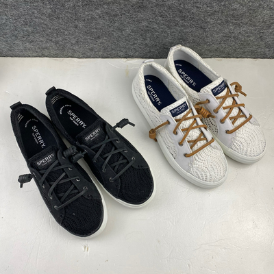 美国sperry女士针织镂空休闲鞋 小白鞋百搭 板鞋