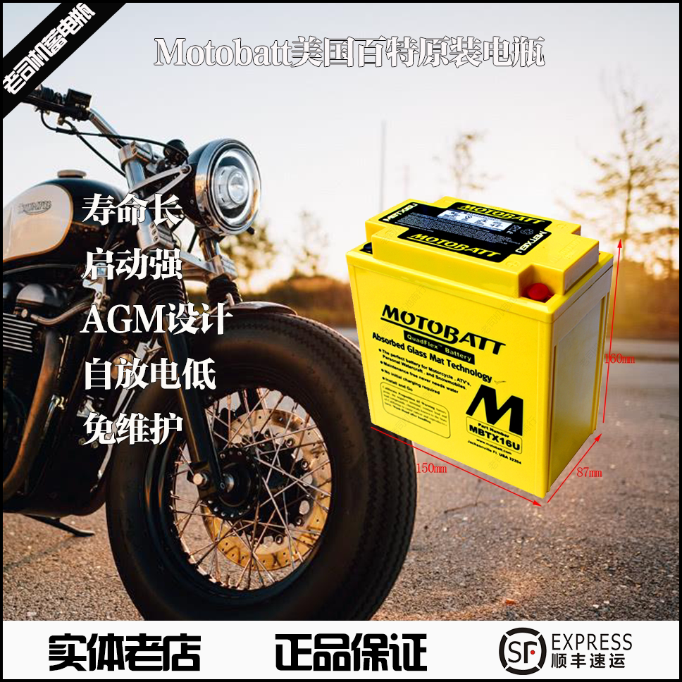 凯旋摩托车800cc 老虎TIGER 800 XRx/XCx 11-16免维护电瓶蓄电池
