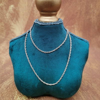 Vintage中古欧洲回流925银扭扭链项链60cm