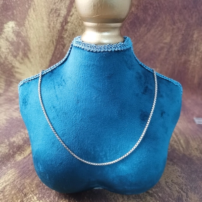 Vintage中古欧洲回流sterling老银圆盒子链项链41cm