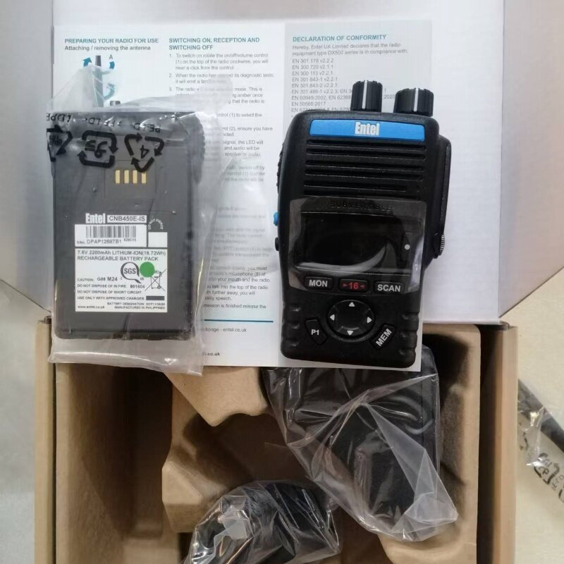 ENTEL DX 544 VHF对讲机 防爆防水海事对讲机CNB 450E IS电池