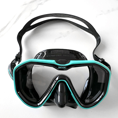 SEAC 低容积面罩大框镀膜自由潜 水肺专业男女镀膜潜水面镜深潜