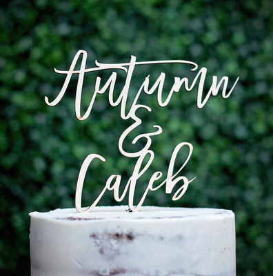 英文名Happy Birthday CakeTopper结婚纪念蛋糕插牌名字派对可爱