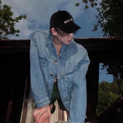2025春季新品MM平替VINTAGE翻领宽松短休闲水洗日晒做旧牛仔夹克