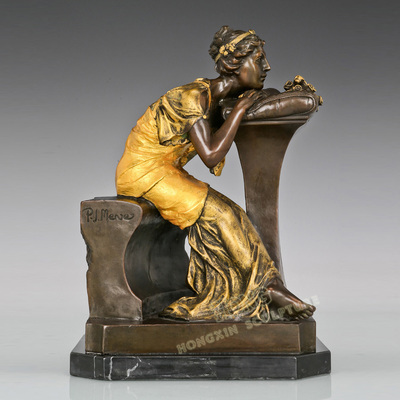 鸿鑫雕塑黄铜欧式客厅工艺品摆件