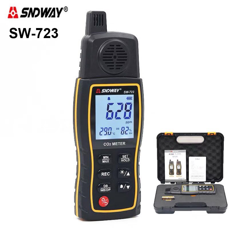 深达威SW-723二氧化碳气体检测仪 手持室内家用空气CO2浓度报警器