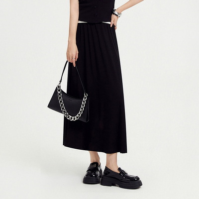 普普风高腰显瘦软糯绒感针织半身裙PBTQ9199L