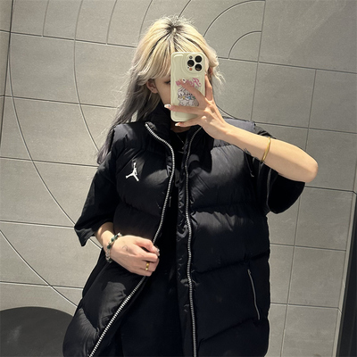 nike耐克男子JORDAN运动休闲立领棉服马甲背心FB7308-010