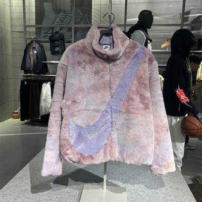 Nike耐克女人造毛皮拉链立领夹克