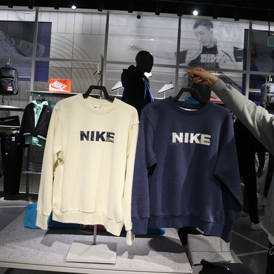 NIKE耐克刺绣圆领套头衫卫衣外套