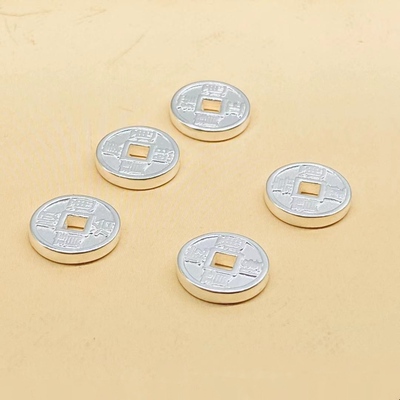 S999纯银硬足首饰精品通宝五帝钱币顺治康熙雍正乾隆嘉庆红绳配件