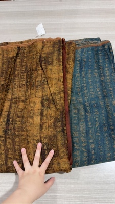 155元/米 全真丝透孔花罗红云纱面料布料 甲骨文