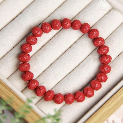 朱砂莲花手链女士本命年礼物