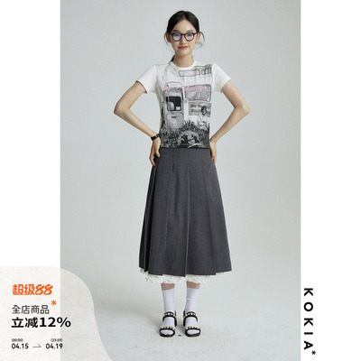 KOKIA复古海报手工水浆印花Tee