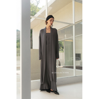 xcollection25春夏新品天丝美丽诺防缩羊毛开衫空气裤老钱风舒适
