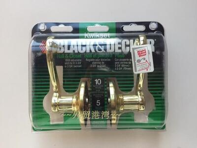 美国进口/KWIKSET锁具 卧室  储藏间通道金色弯把复古门锁