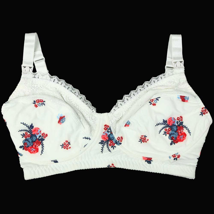 外贸高端欧美哺乳文胸无钢圈防下垂棉内衣碎花大牌孕妇瑜伽喂奶衣