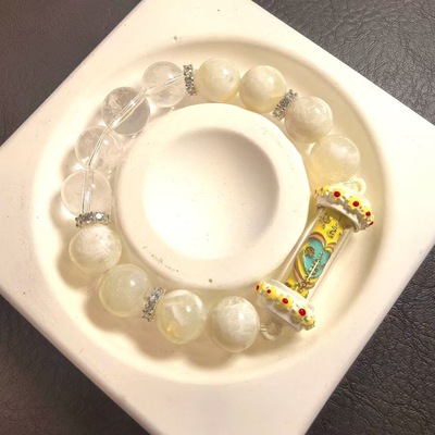 天然水晶古巴察雅f管水晶手串原庙正品白幽灵暴风雪送女友送闺蜜