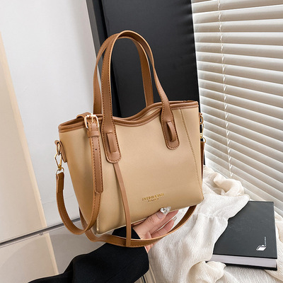 复古潮流百搭大容量2026新款撞色托特包包女流行质感手拎单肩包包