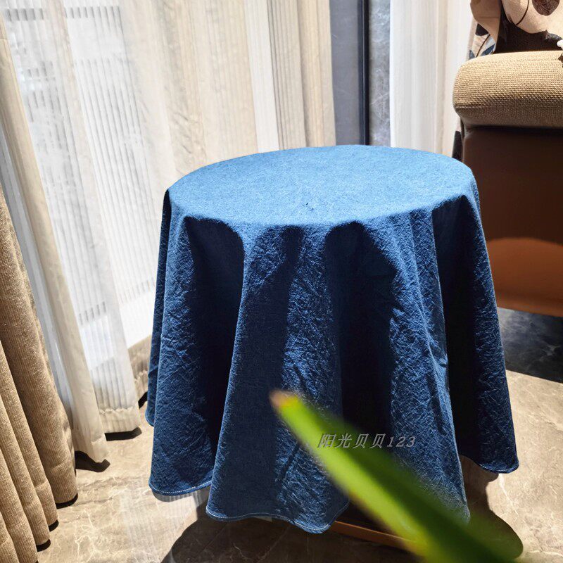 传统草木染渐变色衣服裙子门帘纯色 植物靛蓝全棉桌布料 手工染色