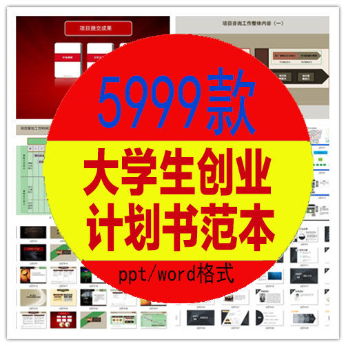 大学生创新创业计划书模板范文ppt商业策划项目科技青春word范本