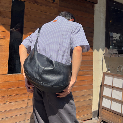 YUEN小众设计款ins复古单肩斜挎月牙饺子包男女生松弛感hobo包潮