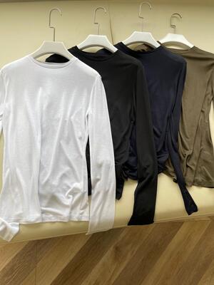 【TTDP】天天家极简风百搭长袖tee一年四季可穿打底T恤衫女T0303