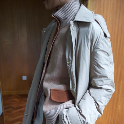 【TTDP】天天家轻奢翻领收腰长款风衣鹅绒服设计感羽绒服大衣1077