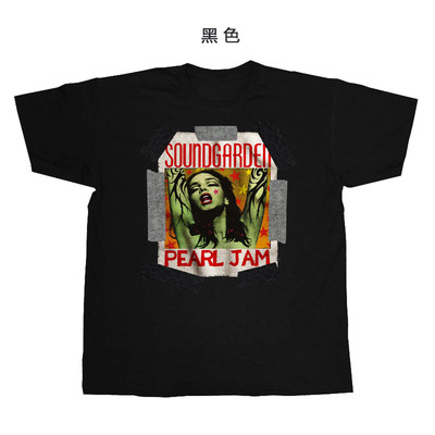 pearl jam stone temple remake珍珠酱朋克摇滚青年纯棉短袖T恤