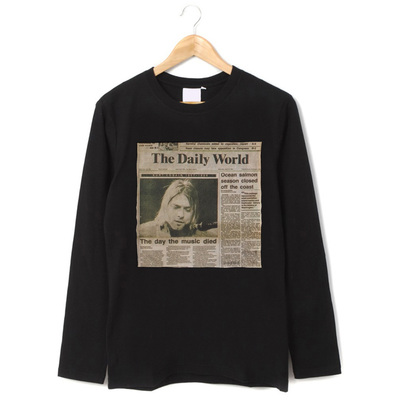 nirvana kurt cobain grunge rock 涅盘暗黑纯棉圆领长袖T恤卫衣