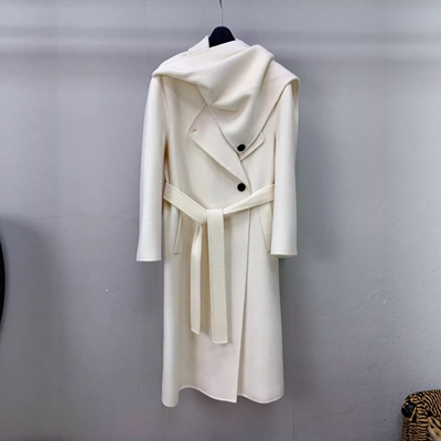 109 Colombo明星同款围巾双面毛尼外套双面羊绒大衣裁剪图样纸样